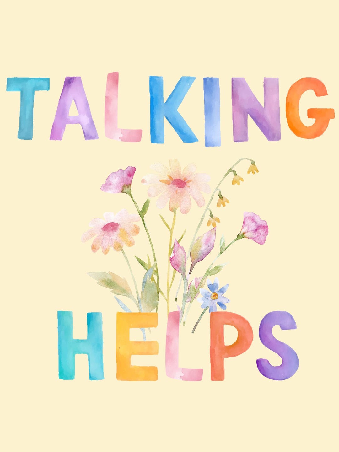 Talking Helps | Positivity Poster - Etsy