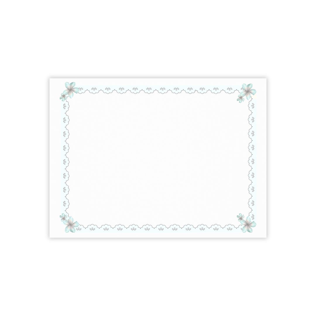 All Blue Floral Border Post-it Note Pads | Decorative Memo Pads - Etsy