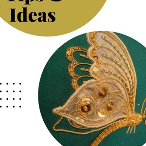 Antique Goldwork Embroidery of Regal Emblems in 9" X 11" Gold Tone ...