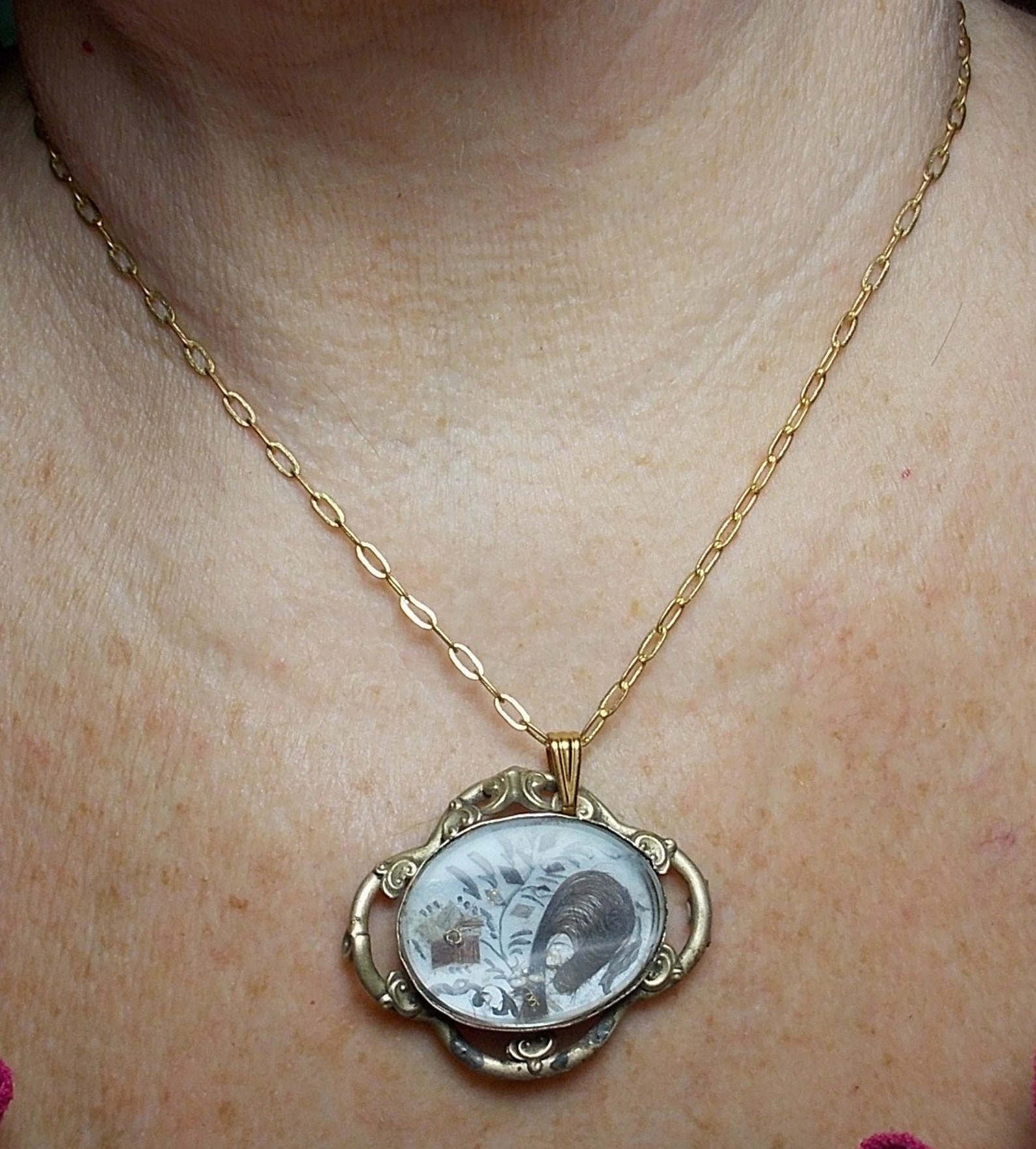 Victorian Mourning Hair Art Woven Palett Worked Hair & Painted | Etsy