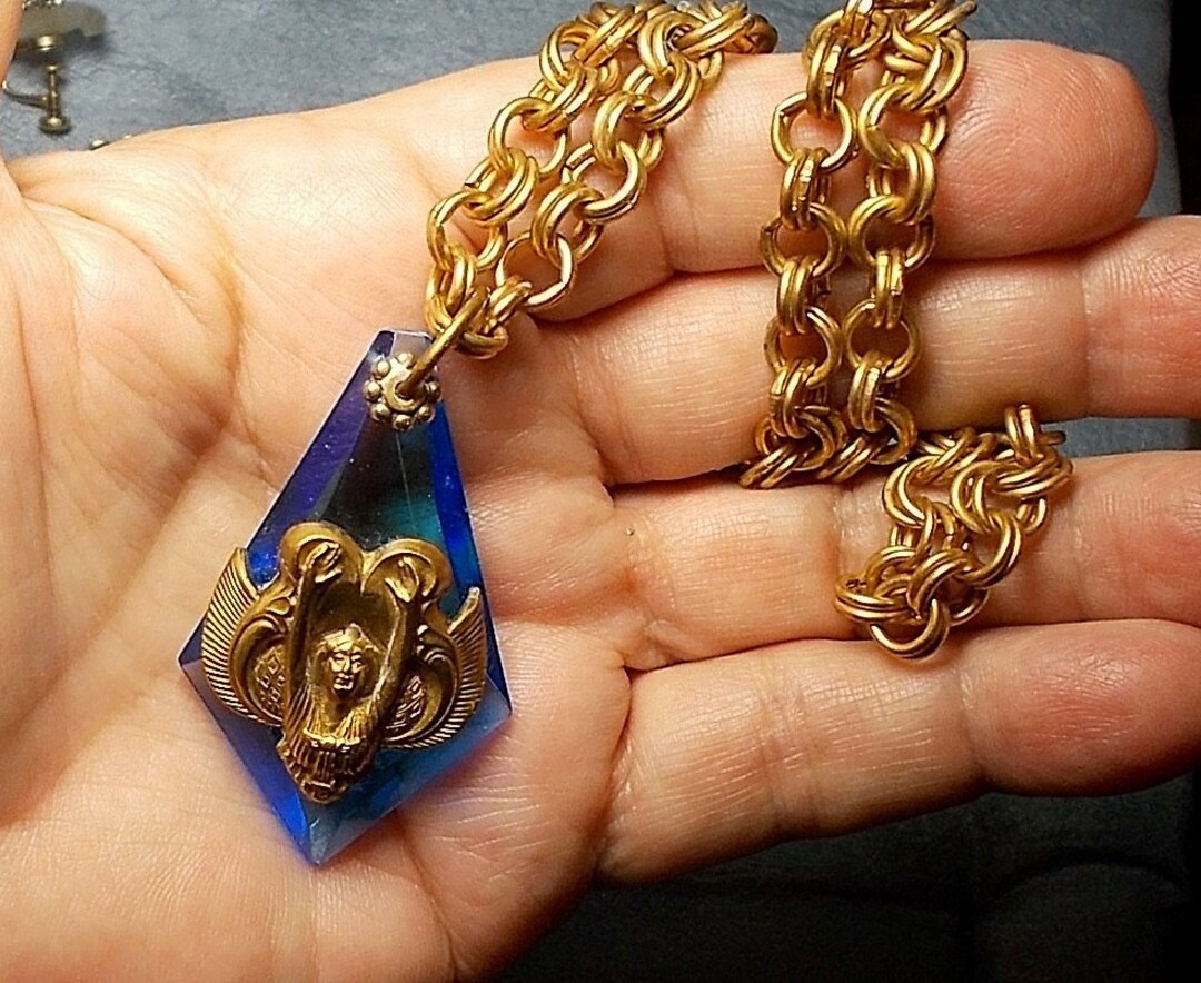 SALE Victorian Ascending Angel Brass Angel Face Forward Bust on Faceted ...