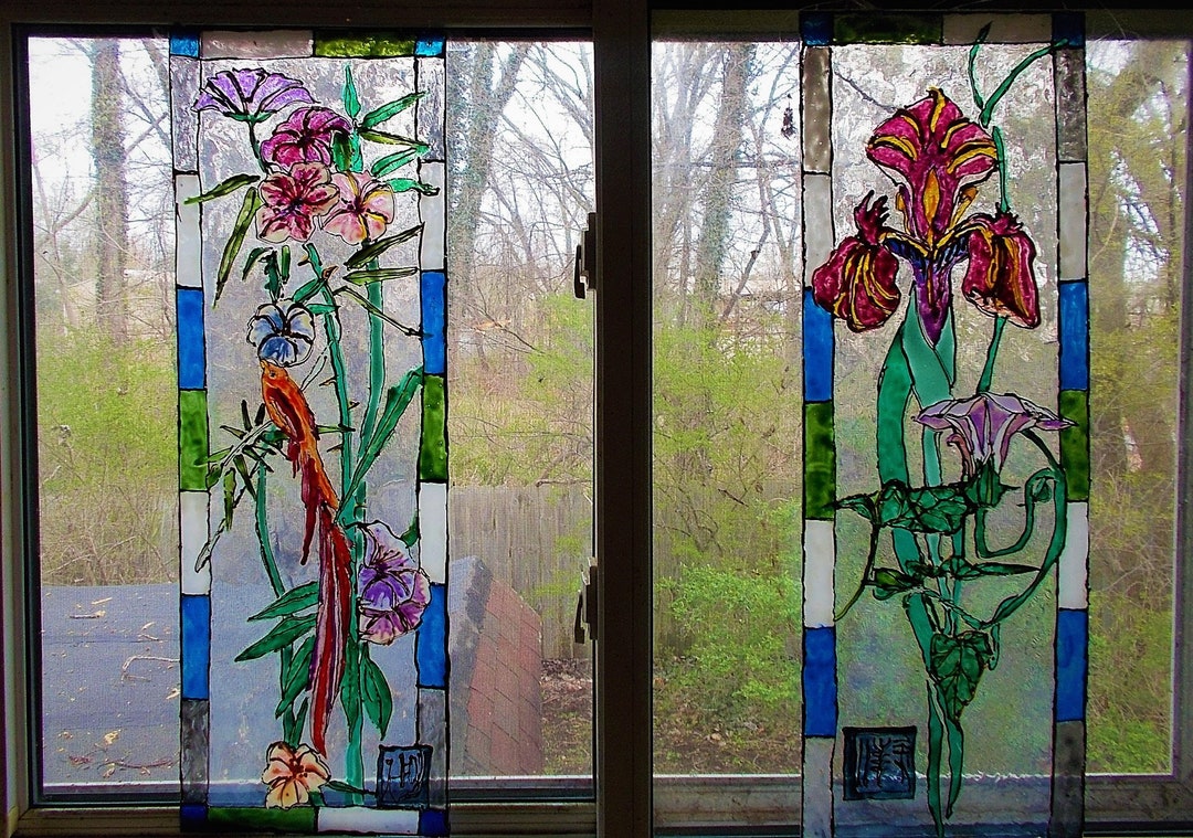 Foyer Liquid Stained Glass Plexiglass Windows, Pair or Separately ...
