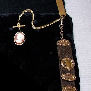 A Victorian Woven Mourning Hair Watch Fob Gold Fill Accents 3 1/2 Five ...
