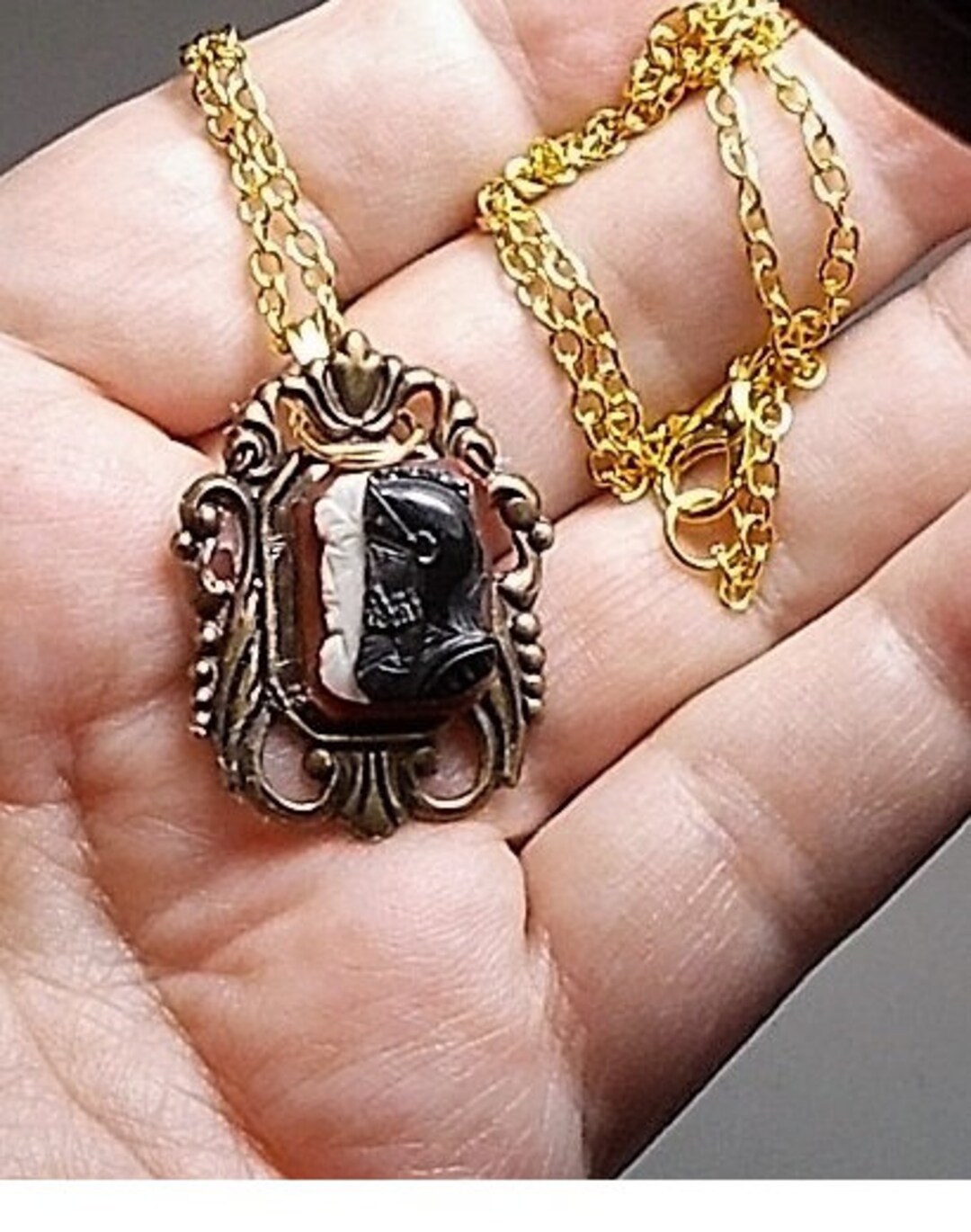 1 Small Sardonyx Centurion & His Lady CAMEO Double Headed Carved ...