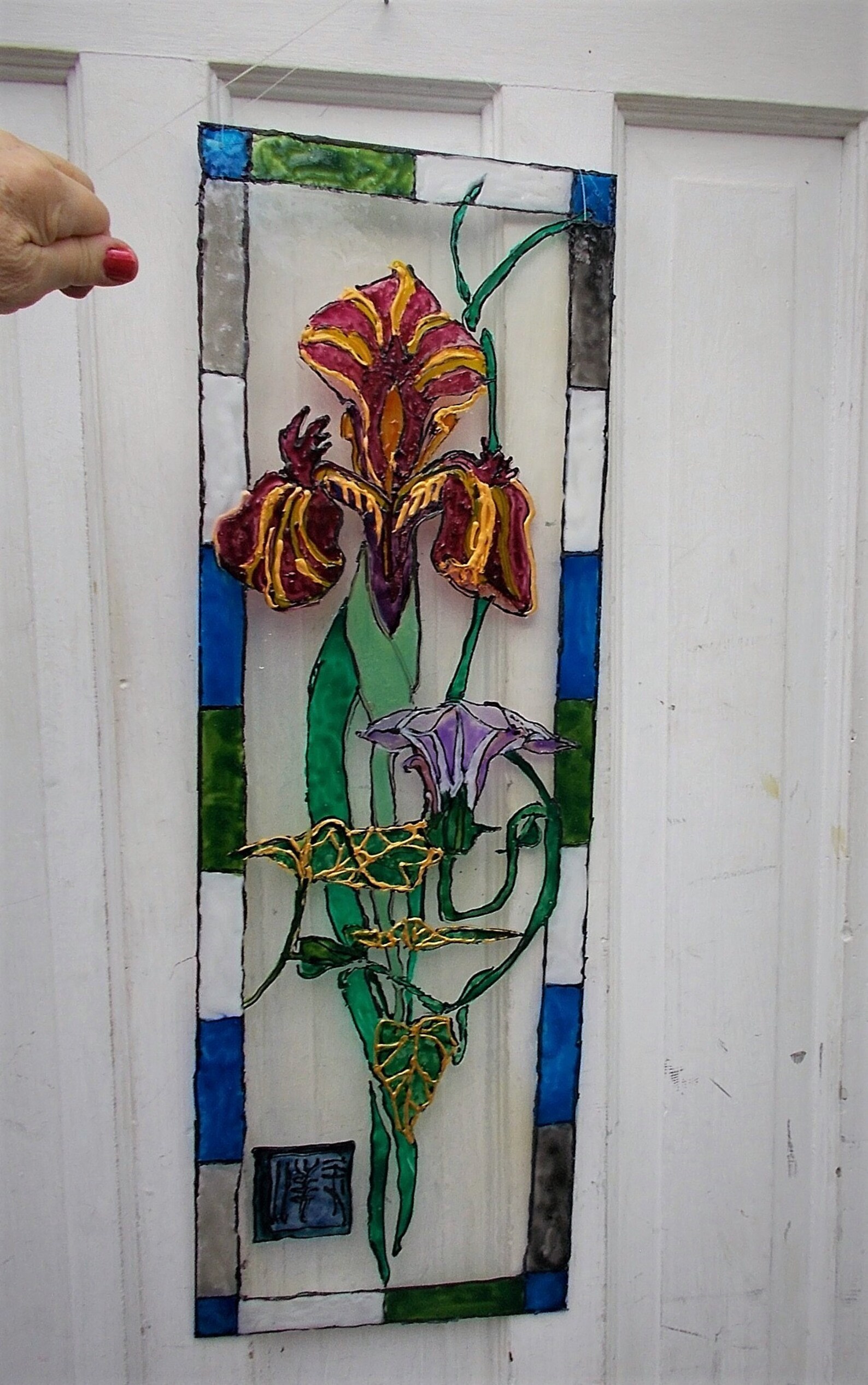 Foyer Liquid Stained Glass Plexiglass Windows Pair or - Etsy
