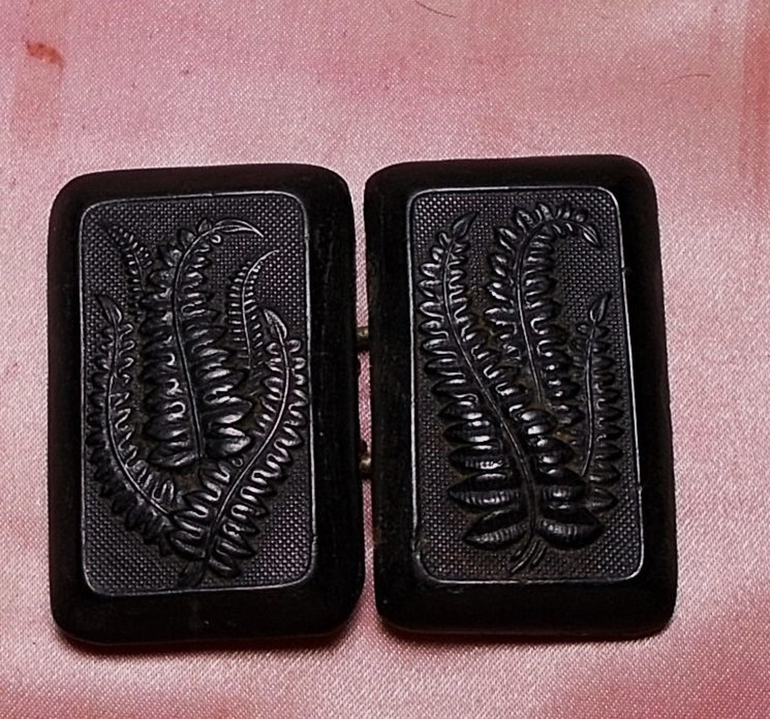1920 Gutta Percha ferns Cloak Clasp, Button Brooches, Buckle, Ldeal for ...