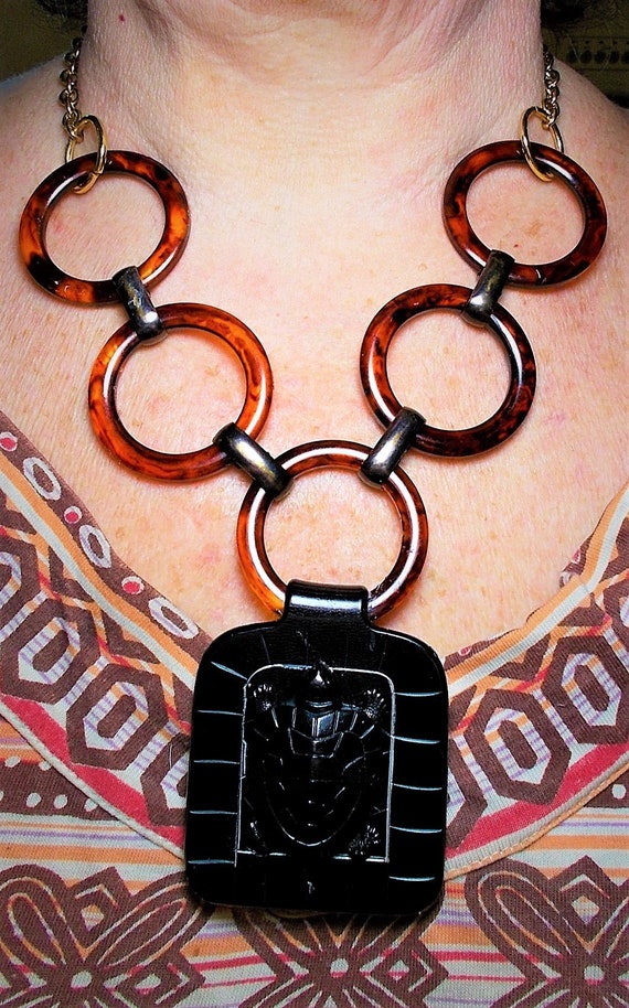 SALE Antique Turtle Deeply Carved Black Celluloid on … - Gem