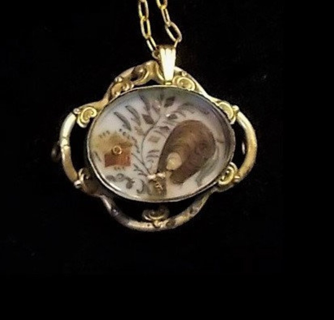 Victorian Mourning Hair Art Woven Palett Worked Hair & Painted - Etsy