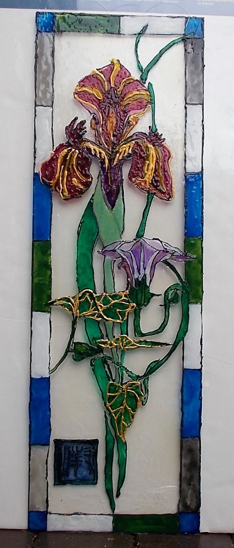 Foyer Liquid Stained Glass Plexiglass Windows Pair or - Etsy