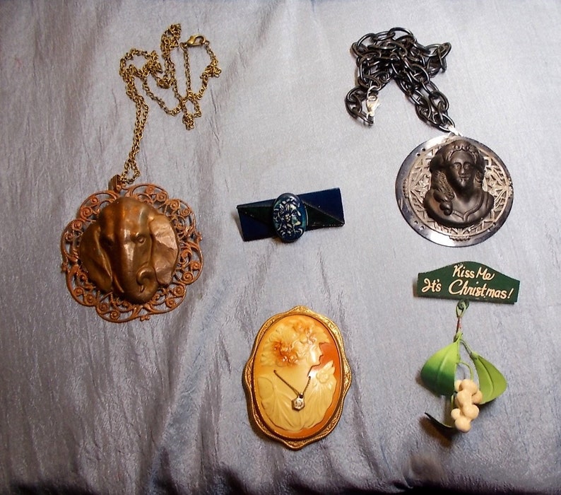 Antique Gutta Percha Black Mourning Cameo Elaborate Thick Face | Etsy