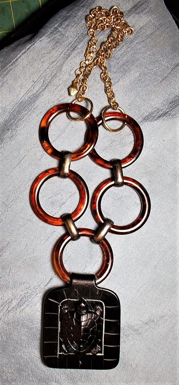 SALE Antique Turtle Deeply Carved Black Celluloid on … - Gem