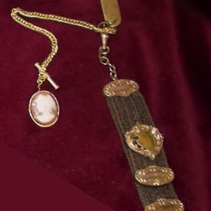 A Victorian Woven Mourning Hair Watch Fob Gold Fill Accents 3 1/2 Five ...