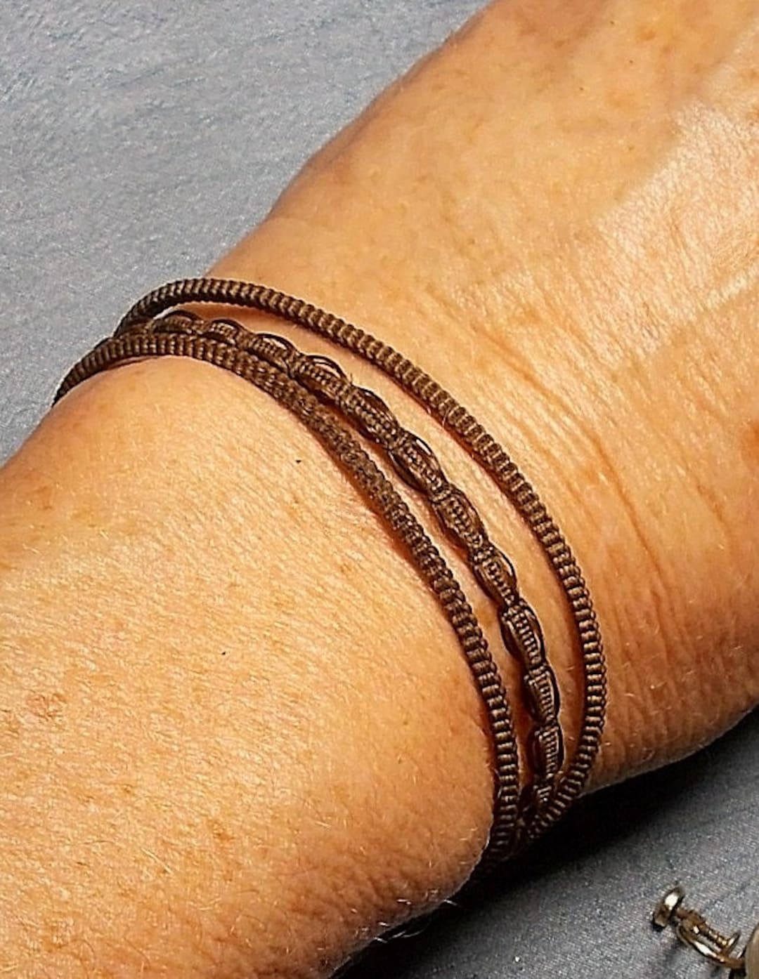 SALE 1 Victorian Woven Mourning Hair Triple Strand Bracelet 7" Braid ...