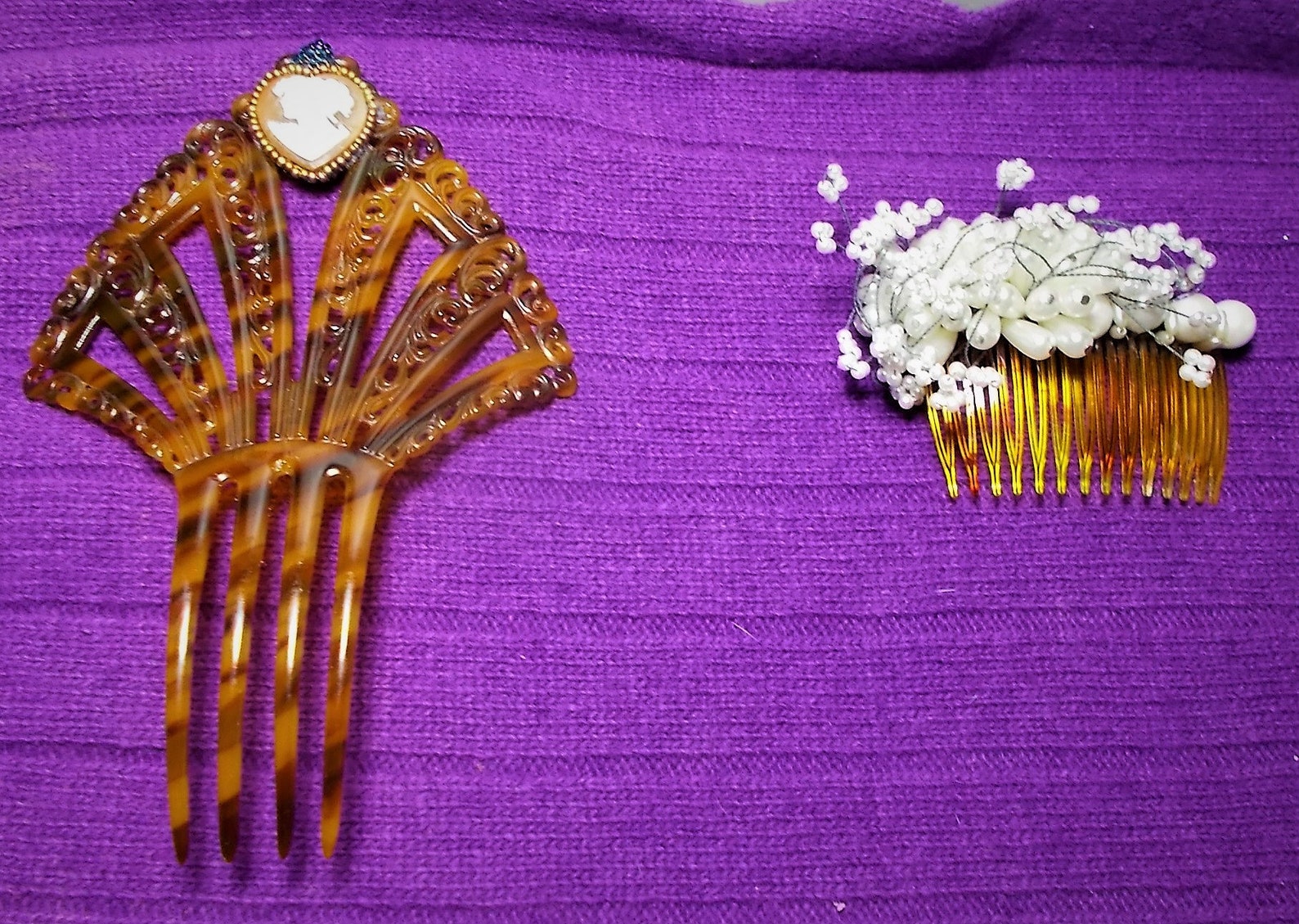 Antique Celluloid Cameo Pienta Mantilla Victorian Hair Comb, Carved 50 ...