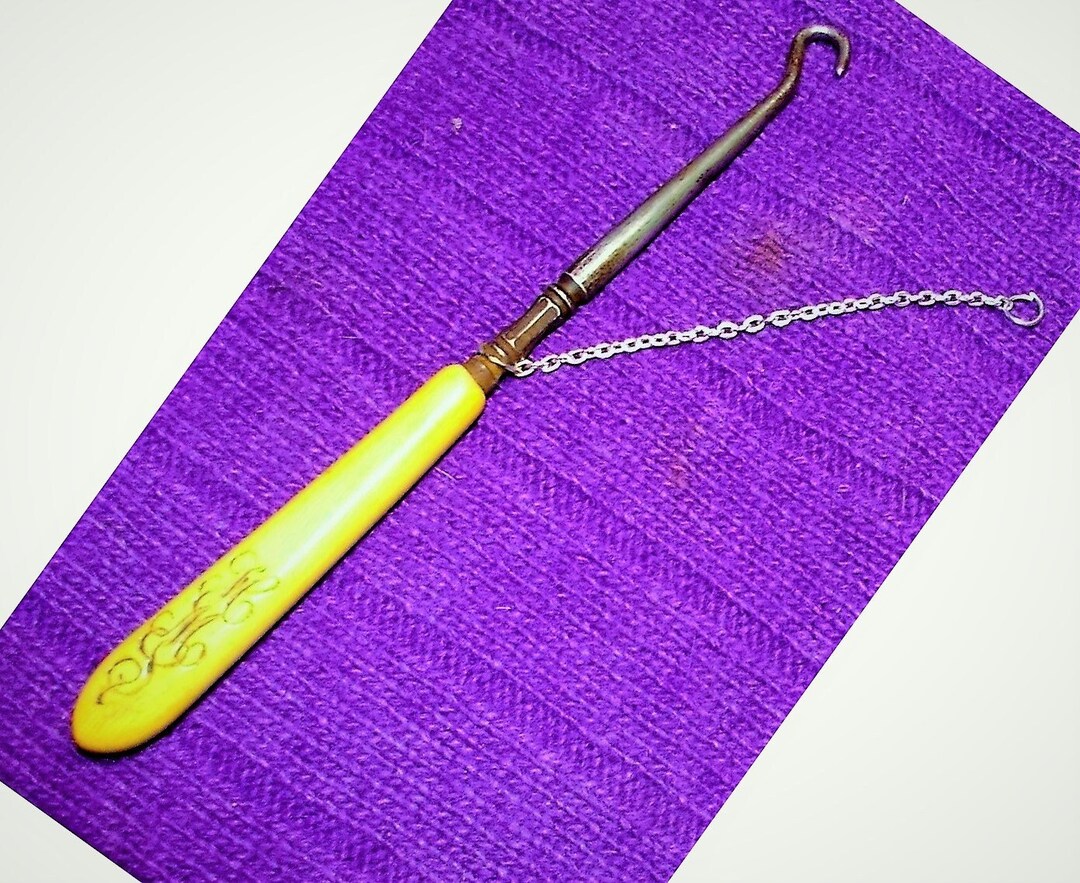 SALE 1920 Chatelaine Celluloid Button Hook or Shoe Button Hook ...