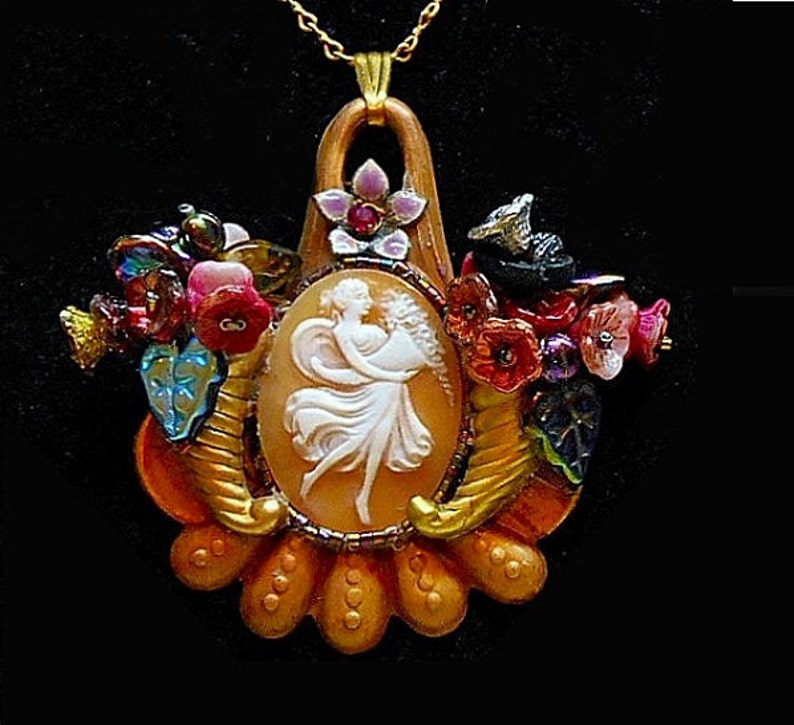SALE Cameo, Goddess of Flowers, Chloris, in Flowing Gowns Carrying ...