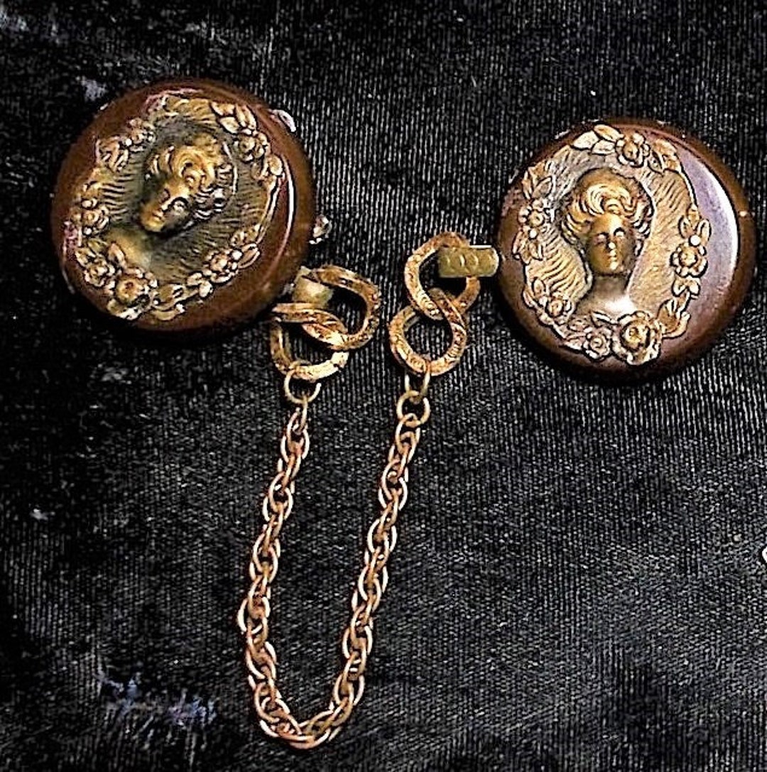 SALE 1920 Gibson Girl Bakelite Cloak Clasp, Button Brooches, Buckle ...