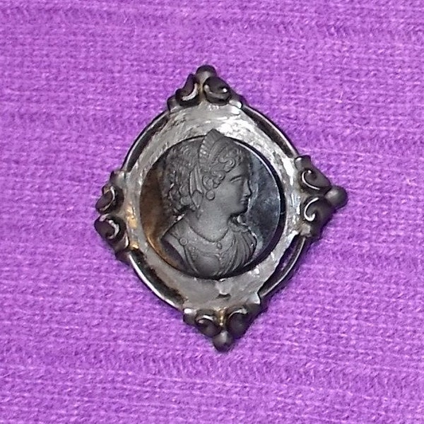 Black Bakelite Cameo - Etsy