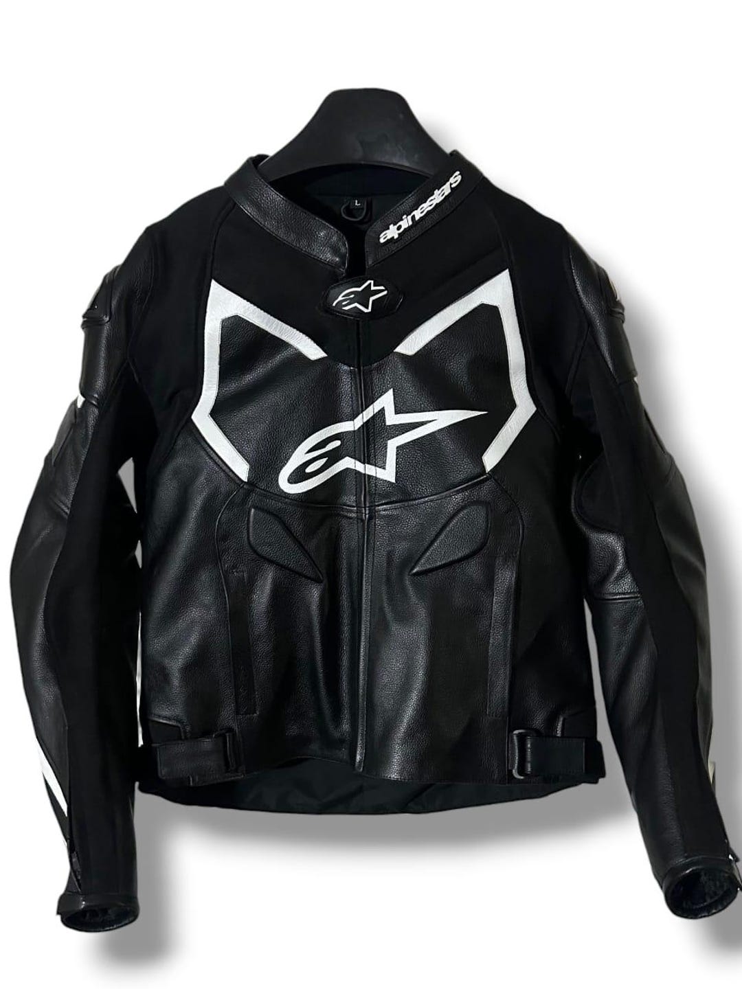 Alpinestars Black Leather Motorcycle Racing Jacket With Protective ...