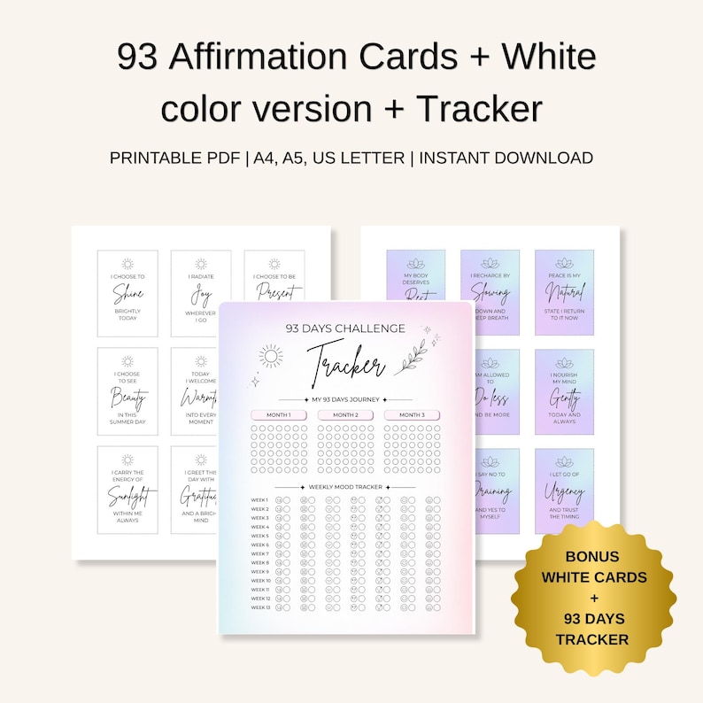 93 Summer Printable Affirmation Cards PDF | Daily Positive Affirmations ...
