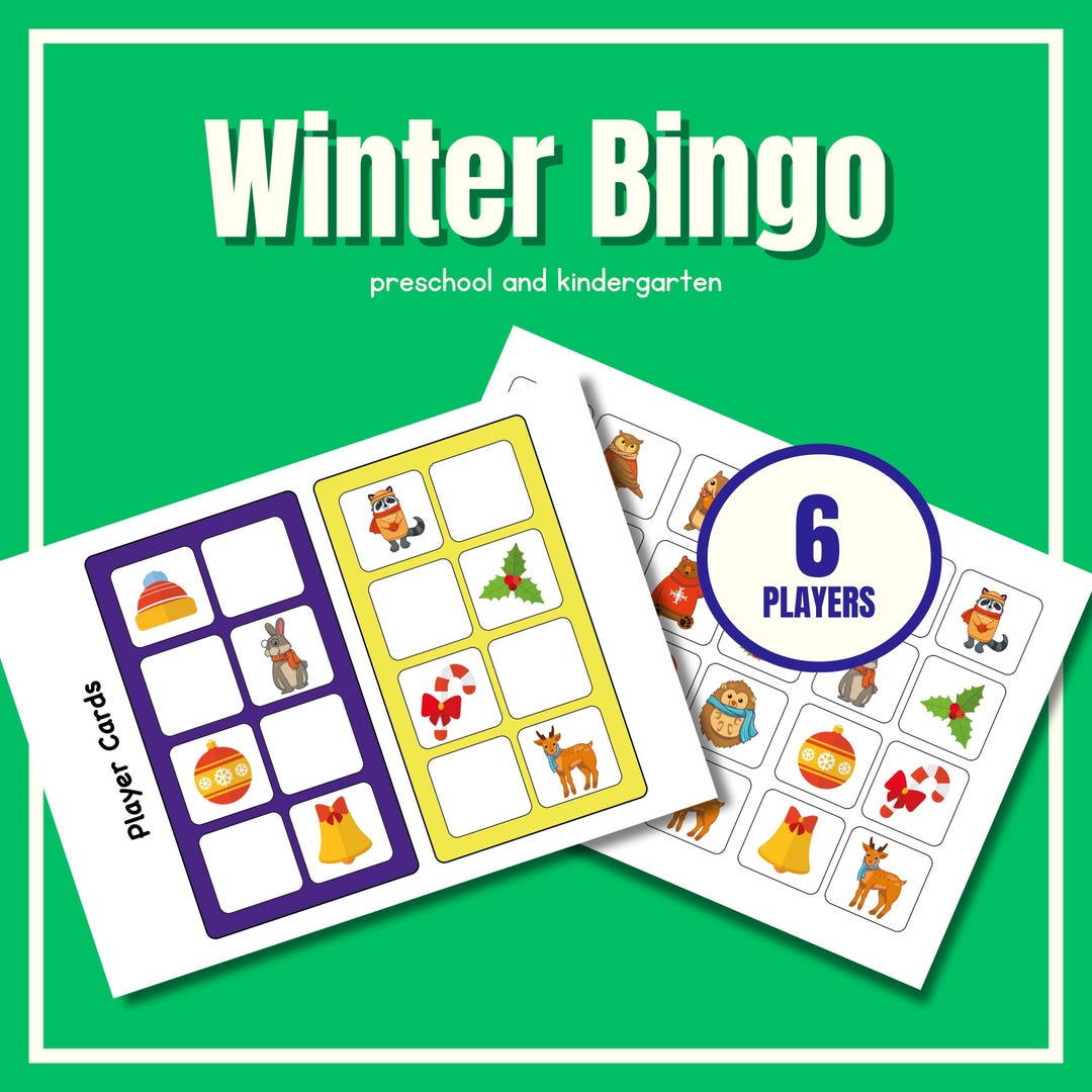 Printable Winter Bingo for Kids | Preschool & Kindergarten Activity - Etsy