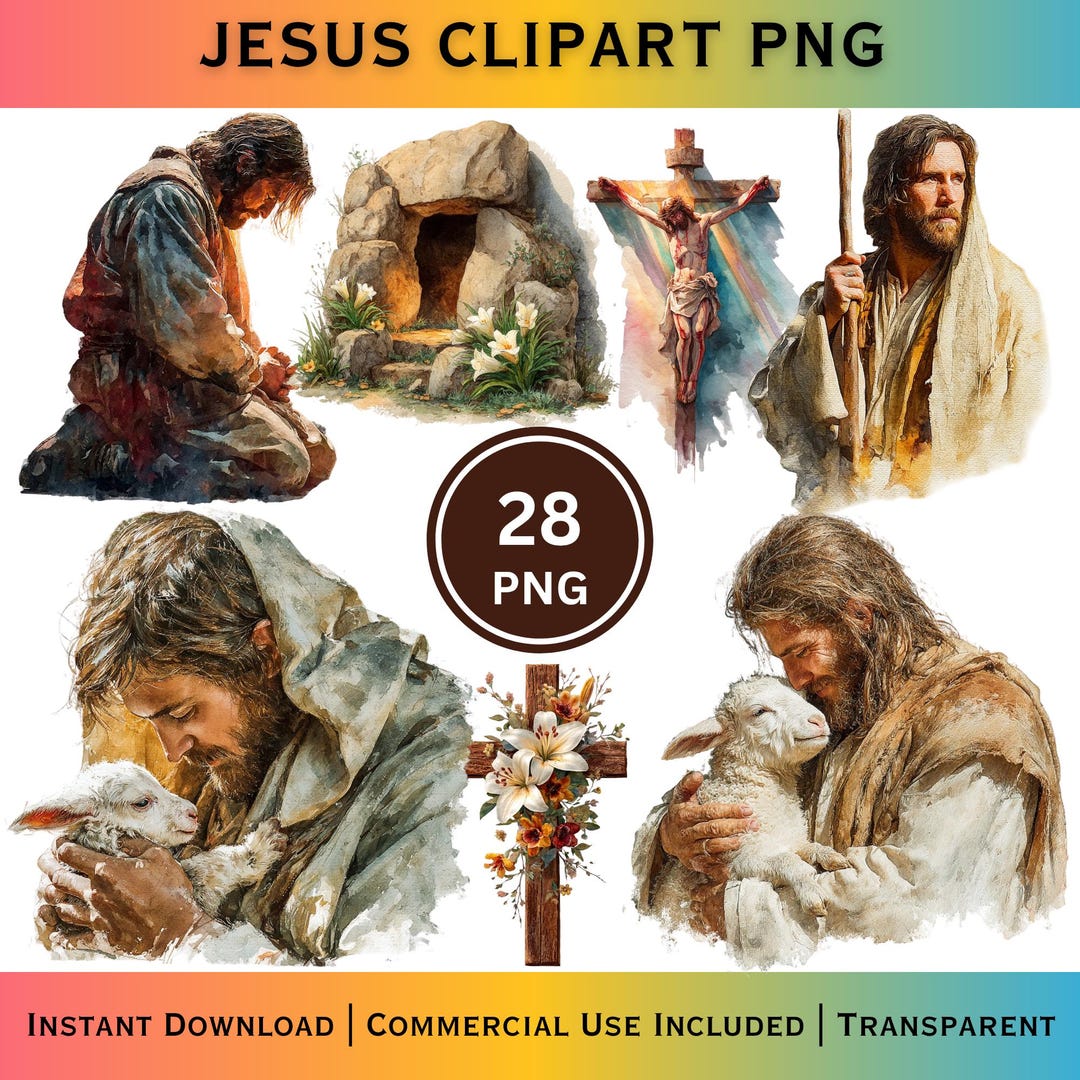 Easter Jesus Clipart Bundle PNG Christian - Etsy