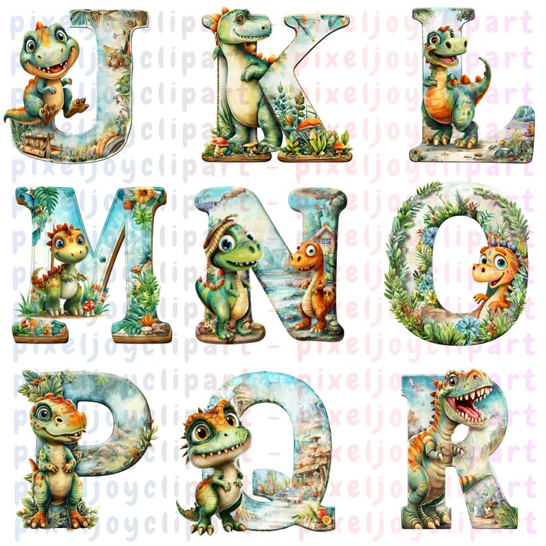 Dino Alphabet PNG A–Z | Dinosaur Letter Clipart | Kids Learning ...