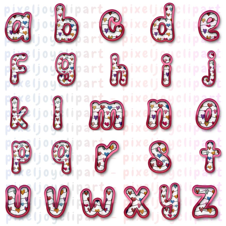 3D Valentine Heart Alphabet PNG | Love Letters, Numbers (digital ...