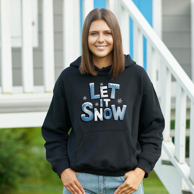 Let It Snow PNG | Icy Winter Lettering Text Graphic | Snowflake Design ...