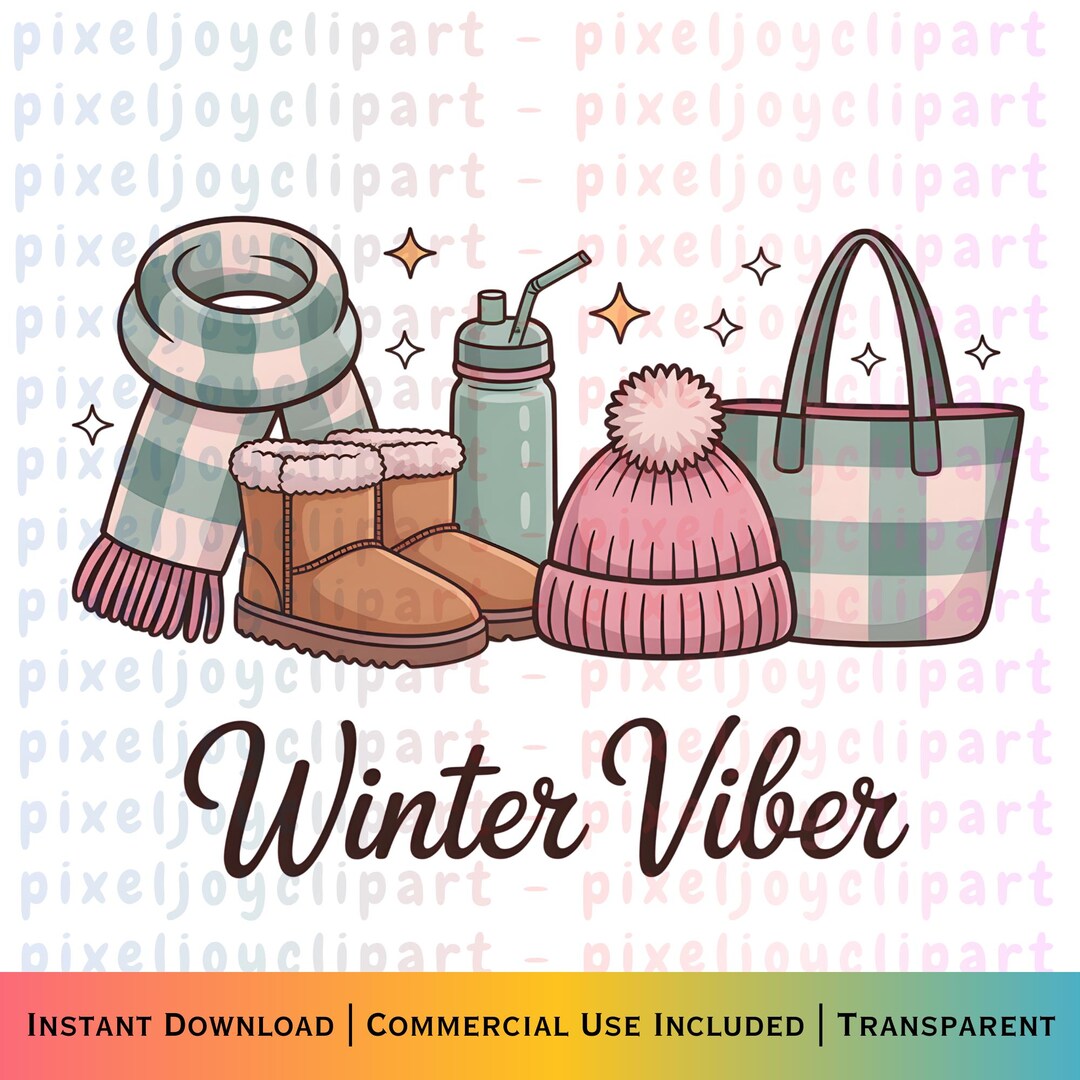Winter Fashion Clipart | Cozy Outfit PNG (digital Download) - Etsy