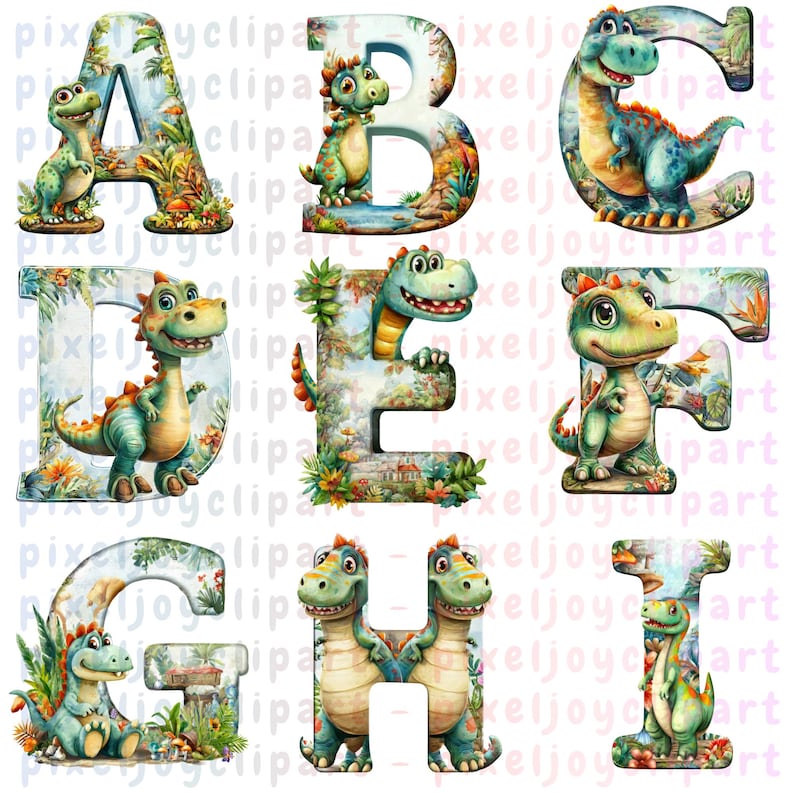 Dino Alphabet PNG A–Z | Dinosaur Letter Clipart | Kids Learning ...