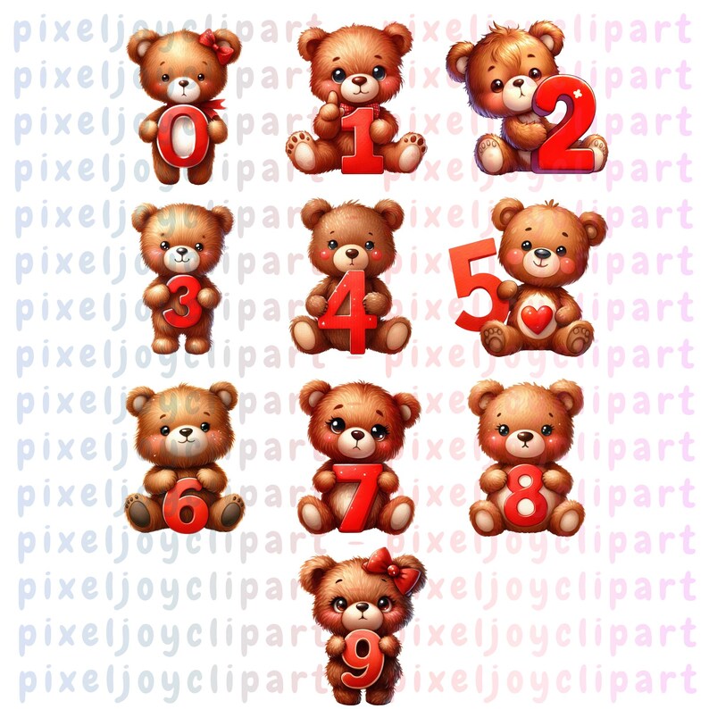 Teddy Letters PNG, Neutral Kids Alphabet, Digital Nursery Set - Etsy
