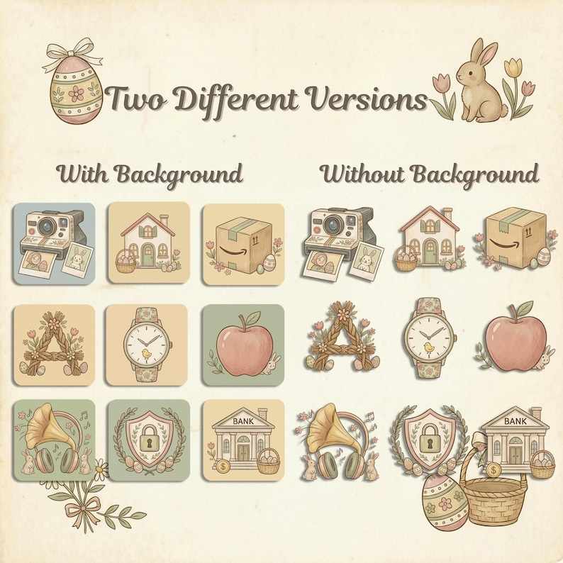 Vintage Easter App Icons | Pastel Spring, Ios/android Home Screen ...
