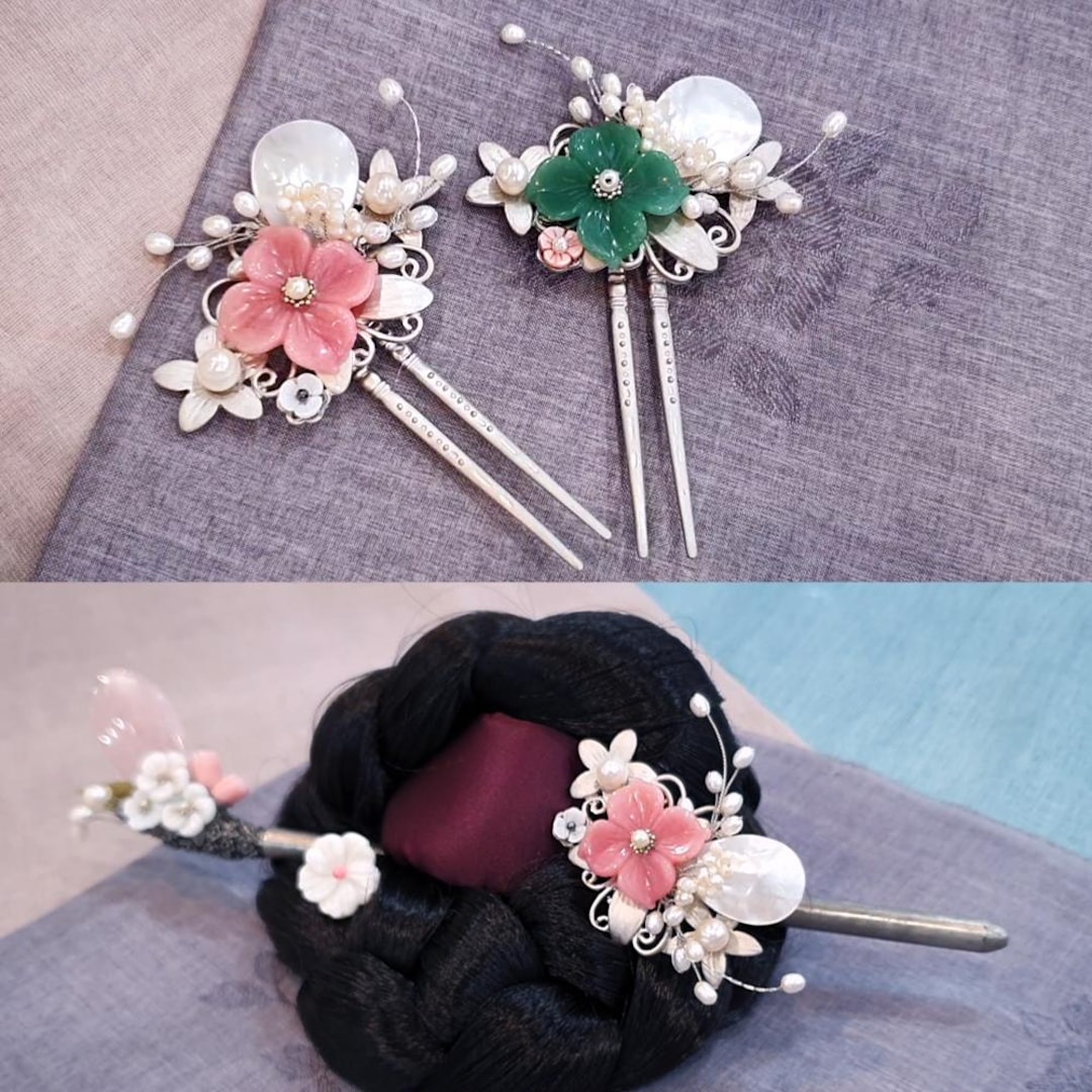 Handmade Korean Silver Binyeo Hairpin, Traditional Hanbok Accessory ...