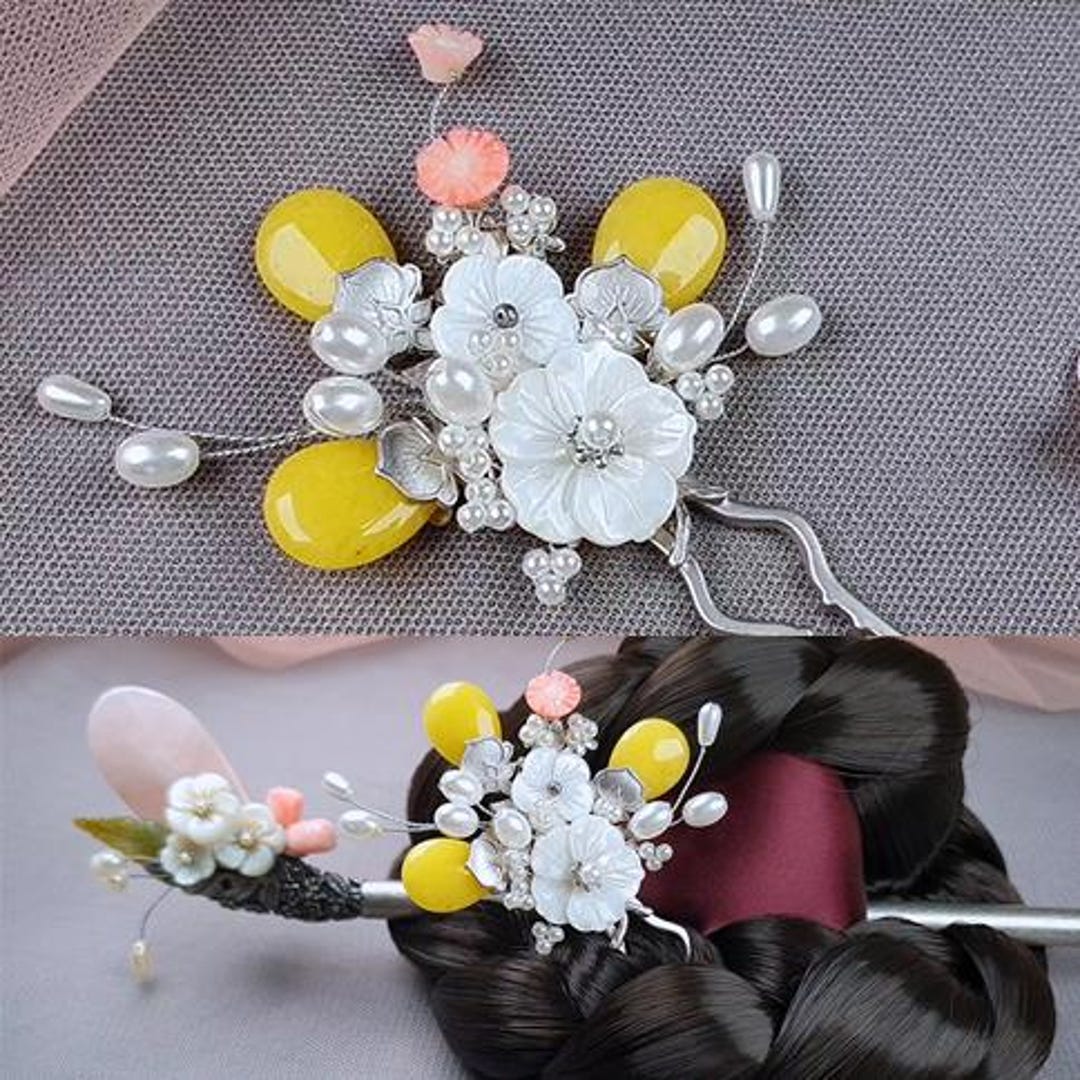 Handmade Korean Silver Binyeo Hairpin, Traditional Hanbok Accessory ...