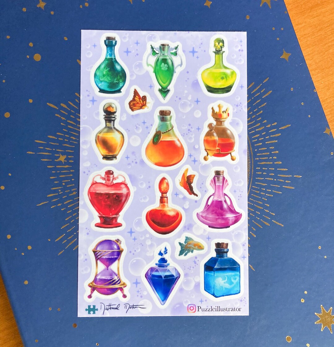 Magical Potions Sticker Sheet. Vinyl Stickers. - Etsy