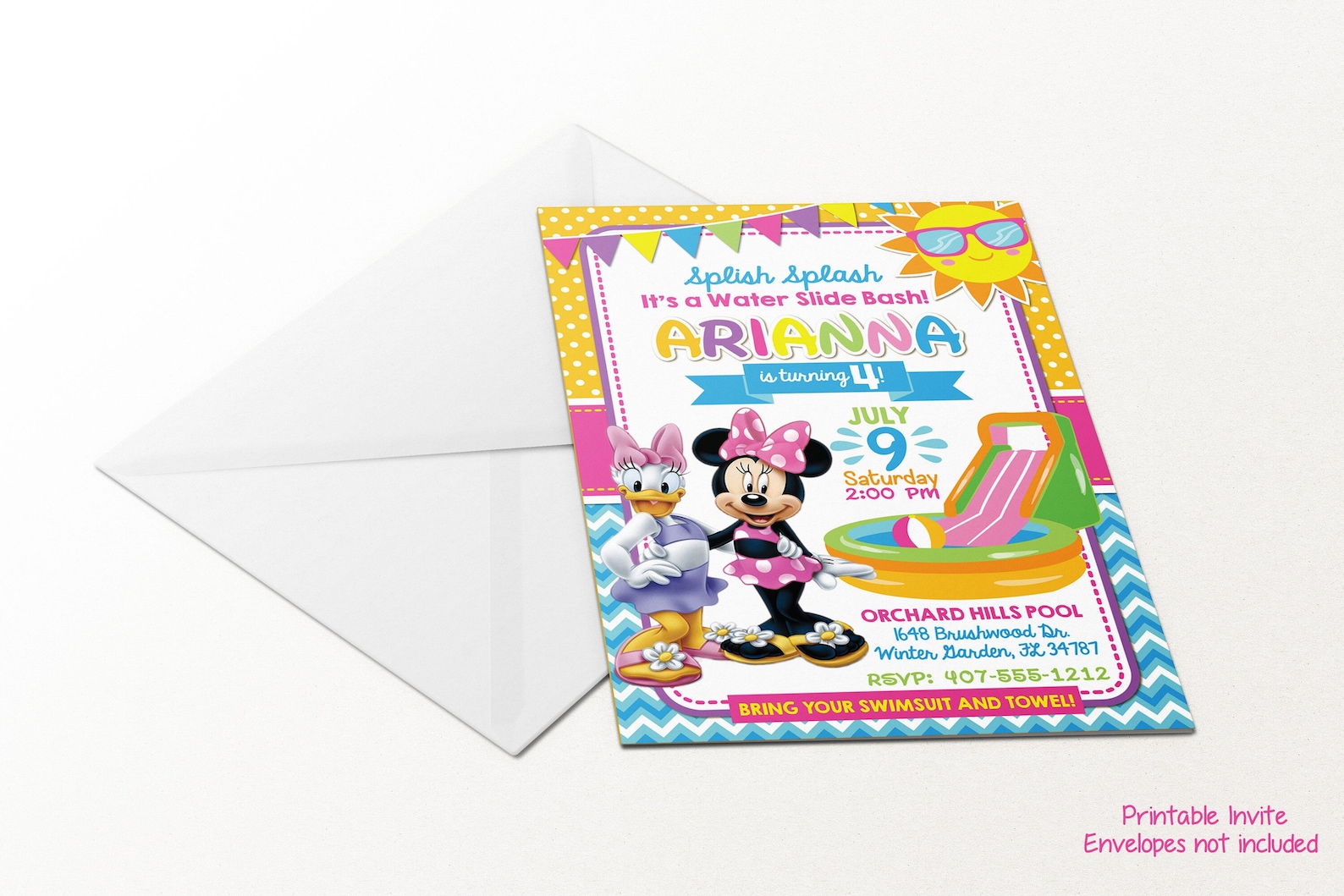 Minnie Mouse Pool Party Invitation Minnie Pool Party Invitation Minnie ...