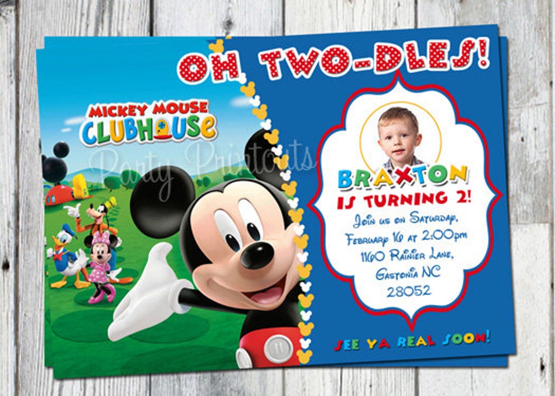 Mickey Mouse Invitation Printable, Mickey Mouse Invitation Digital ...