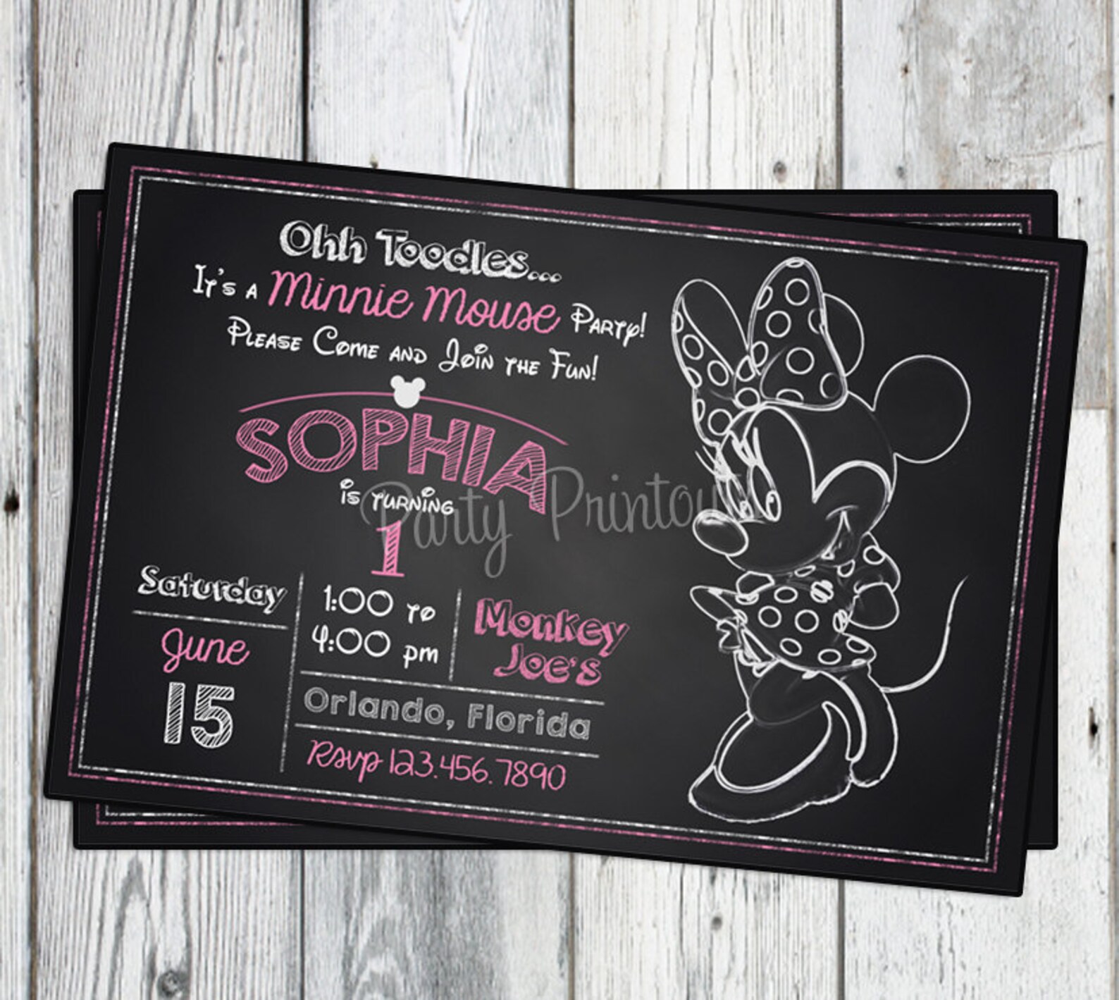 Minnie Birthday Invitations Minnie Mouse Invitation Minnie | Etsy