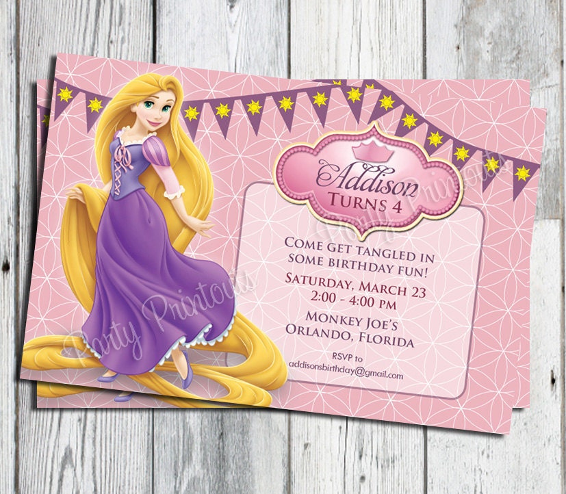 Rapunzel Tangled Invitation, Printable, for Tangled Themed Birthday ...