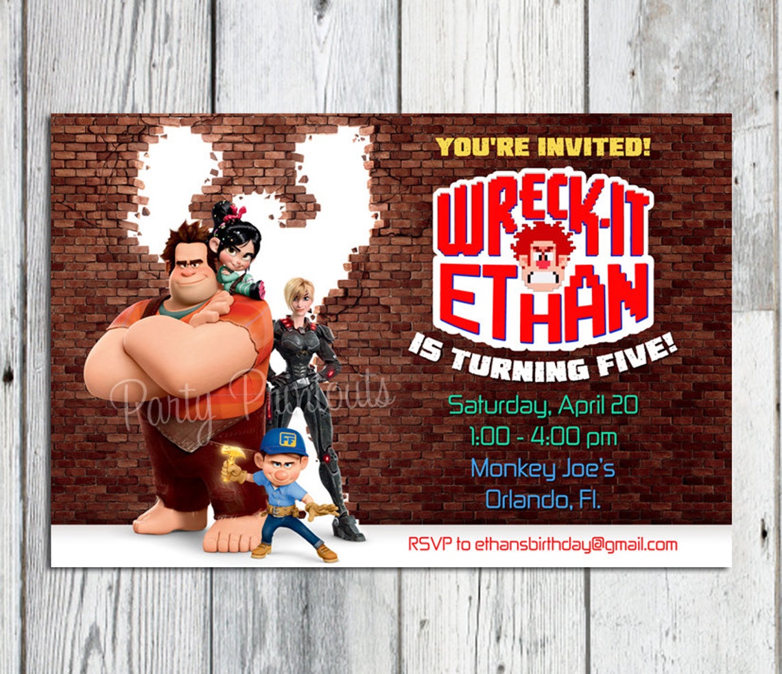 Wreck It Ralph Birthday Invitation: Printable Wreck-it Ralph - Etsy