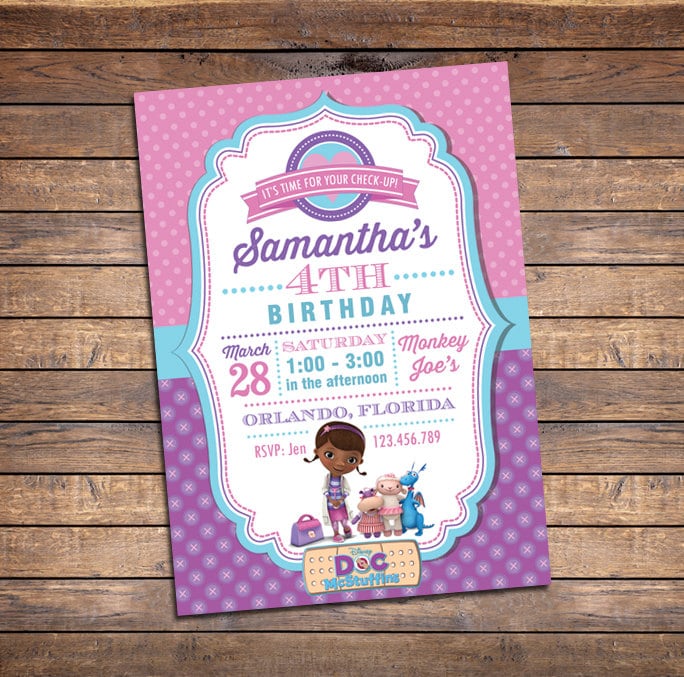 Doc Mcstuffins Free Printable Invitations