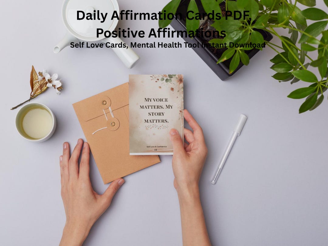 Boho Affirmation Cards PDF, Self Love Mental Health Tool (52 Cards) - Etsy