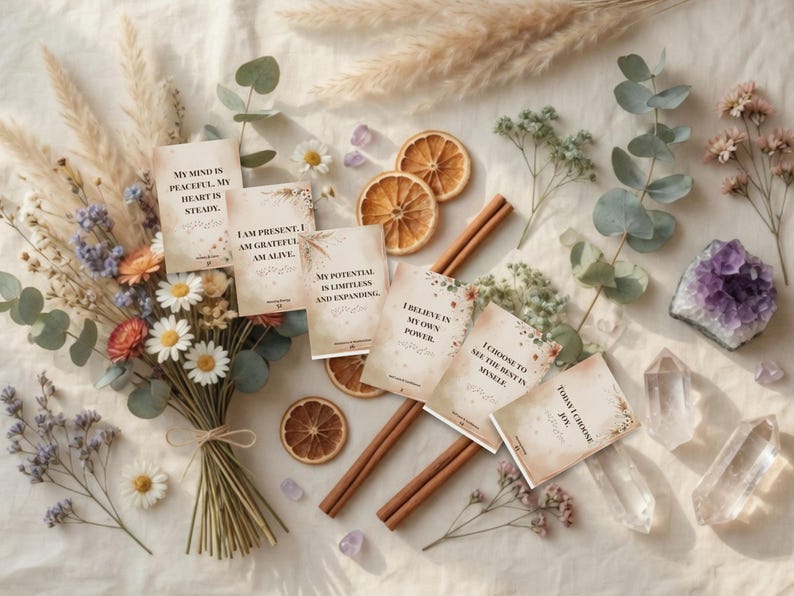 Boho Affirmation Cards PDF, Self Love Mental Health Tool (52 Cards) - Etsy