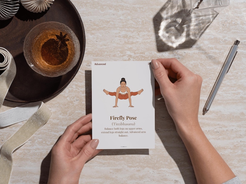 Yoga Pose Cards Printable Deck, Beginner to Advanced Asanas (PDF ...