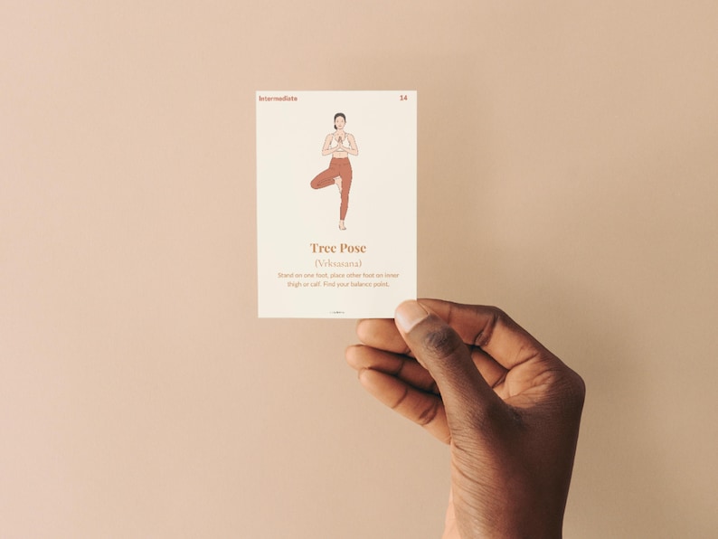 Yoga Pose Chart and Cards Bundle, 30 Poses, Boho Wall Art (digital ...