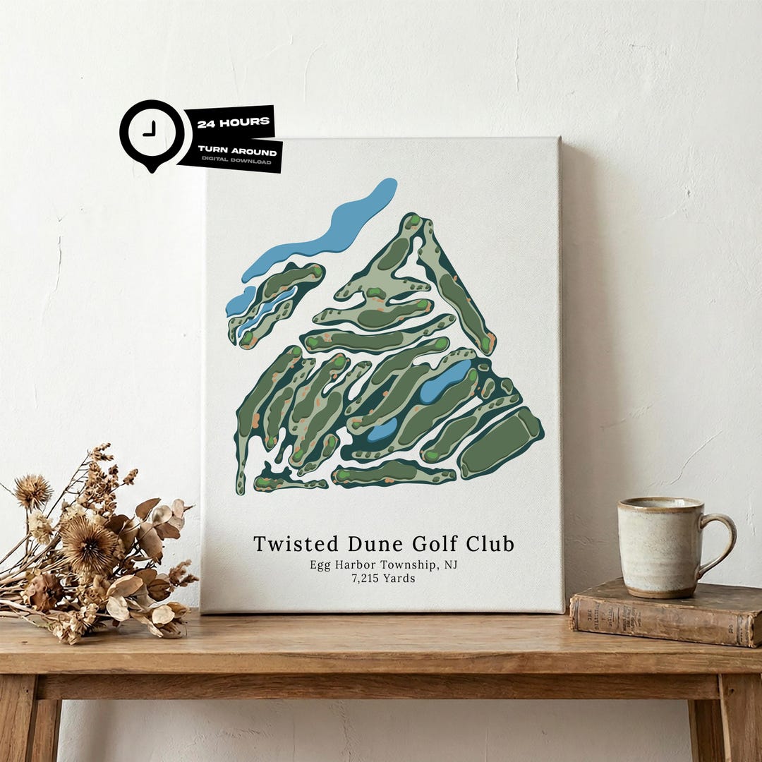Golf Course Map, Personalized Gifts, Wall Decors, Course Prints, Golf ...
