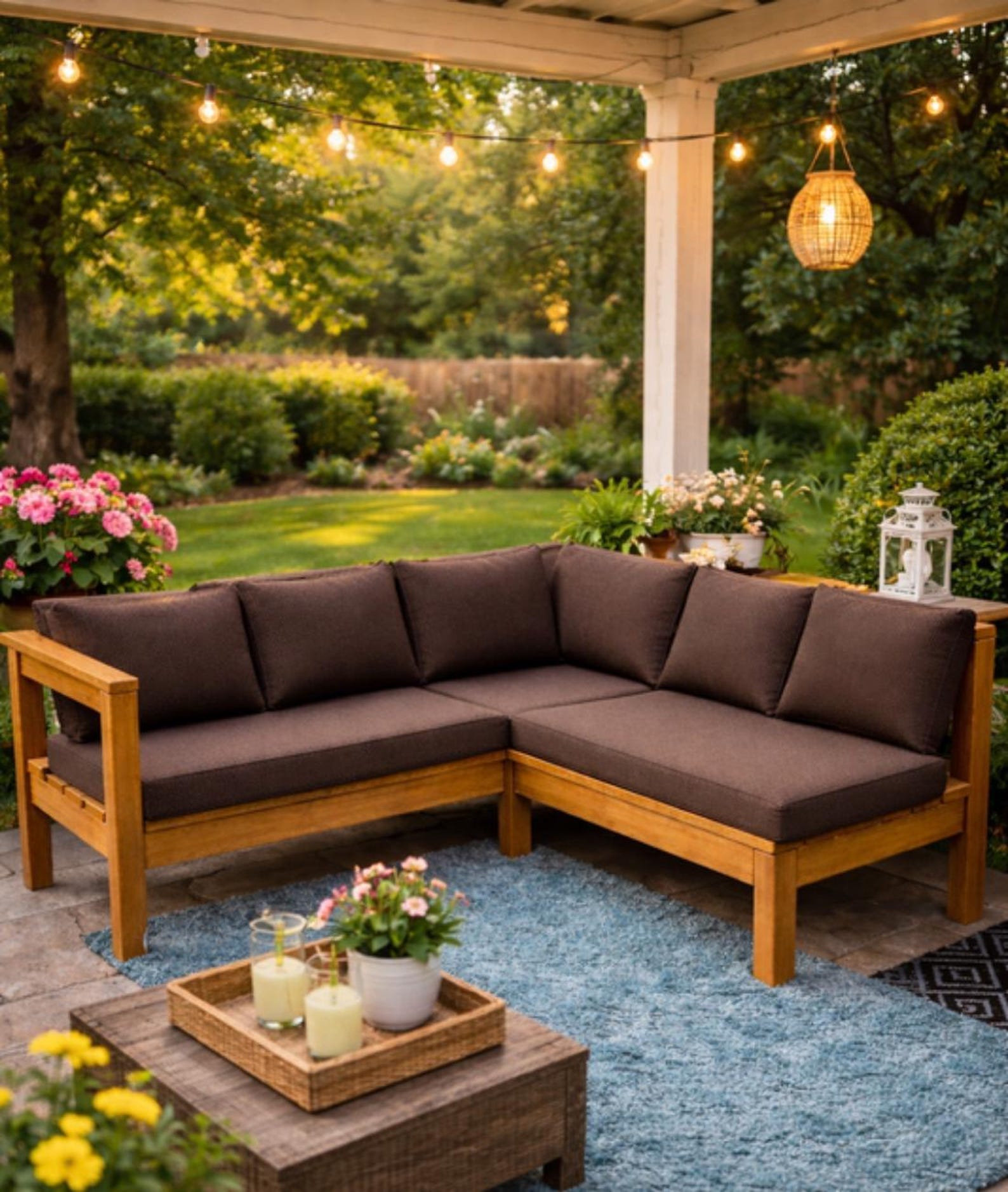 DIY Outdoor Sectional Sofa Plans | 2x4 Patio Couch & One-arm Sofa Set ...
