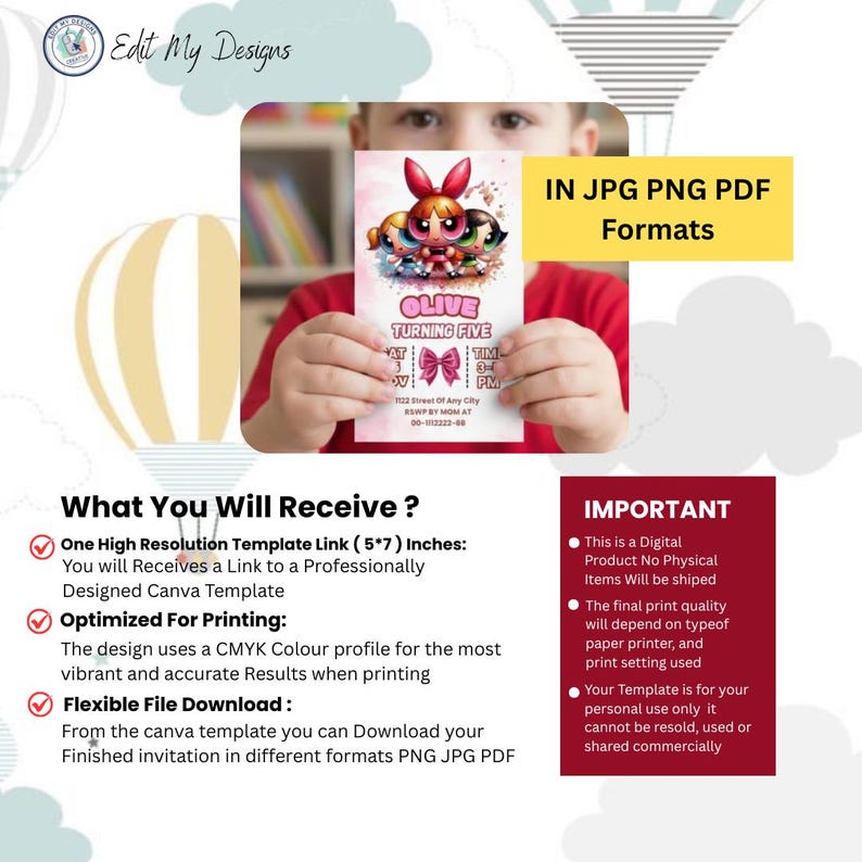 Powerpuff Girls Birthday Invitation, Girl Superhero Party Invite ...