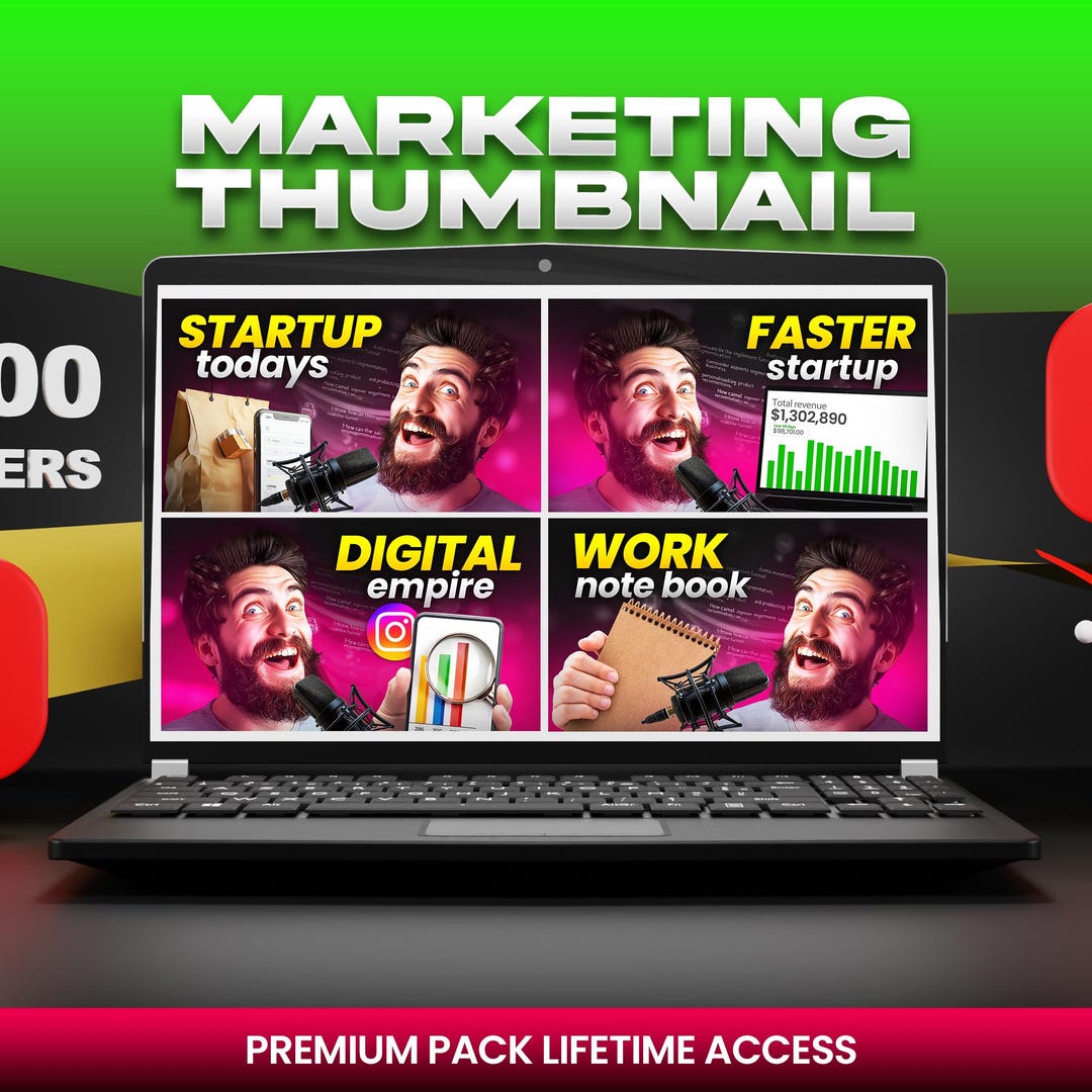Market Style Youtube Thumbnail Pack | Marketing Business | Clickable ...